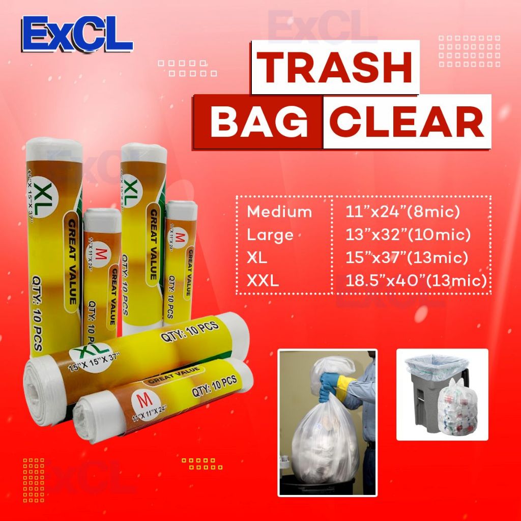 ExCL - Secure Trash Bag - White (1 Roll x 10pcs) | Shopee Philippines