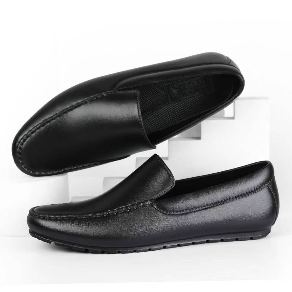 shuta 659XL Men’s Black Shoes Round Head Rubber Soft Unisex Flat Slip ...