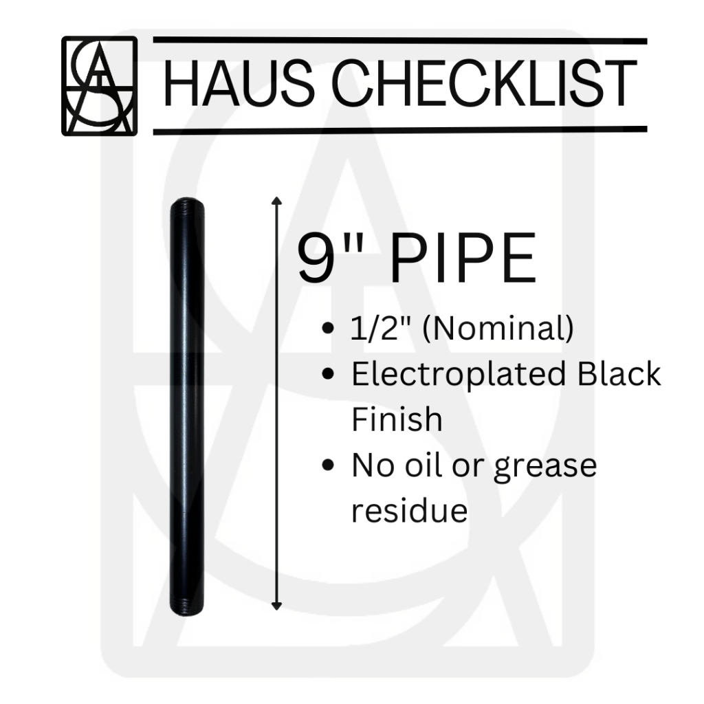 9 Inch Pipe Electroplated Black Threaded Finish No Oil Grease for DIY ...