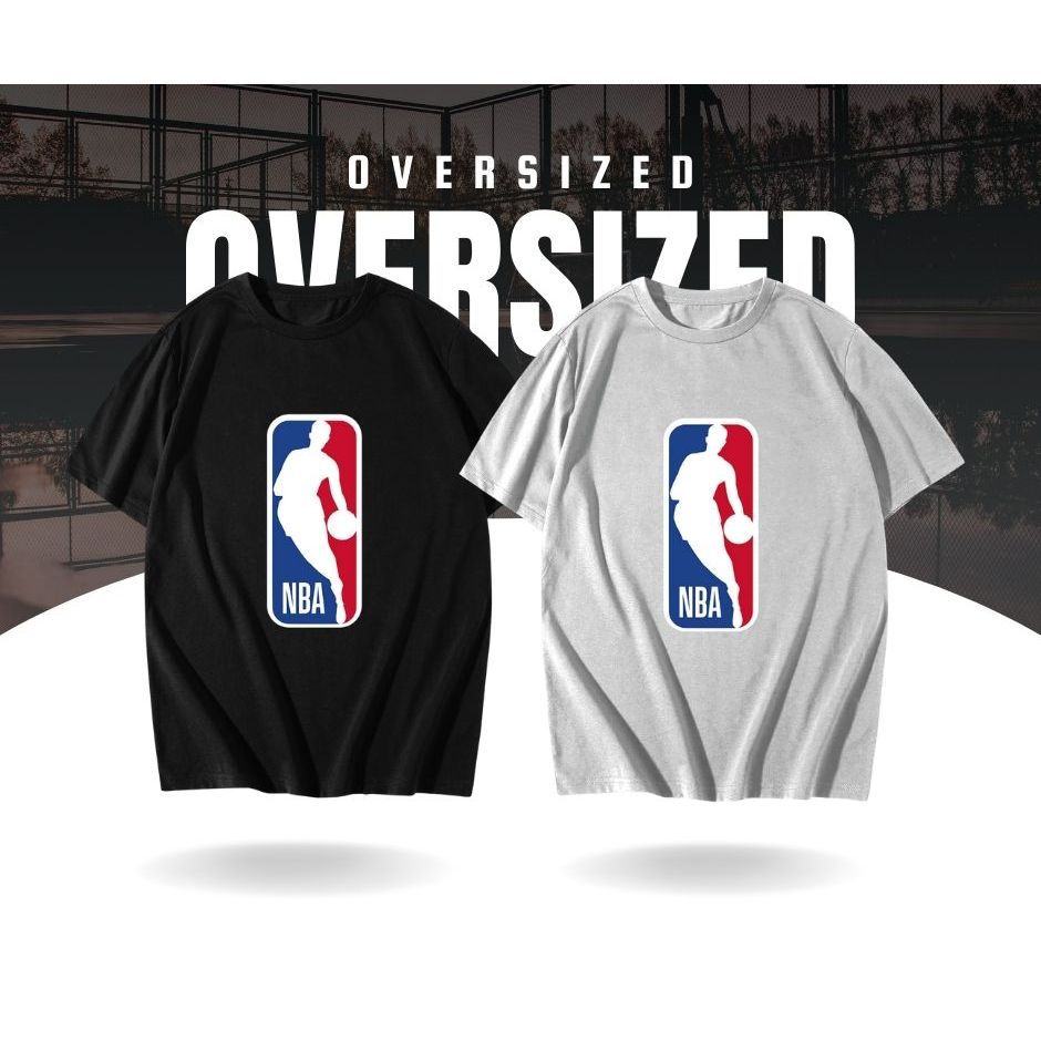 Oversized NBA T-shirt / NBA logo Print on Shirt / Oversized Basketball ...