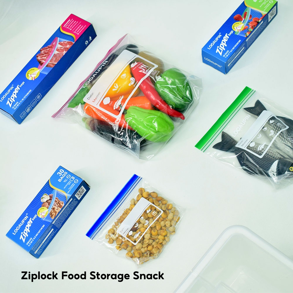 Ziplock Food Storage Snack Fridge Fresh Keeper Labeled Airtight Plastic ...