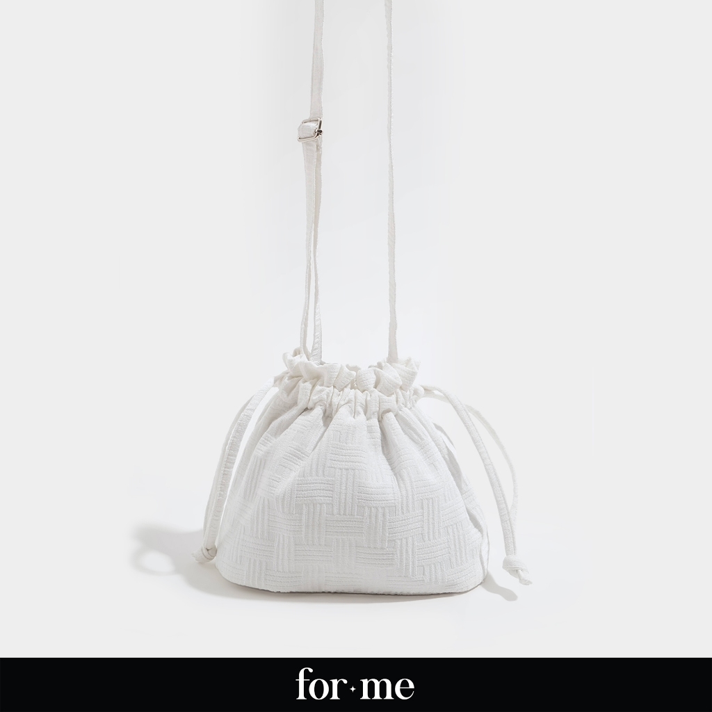 ForMe Textured Bucket Bag for Women (White) | Shopee Philippines