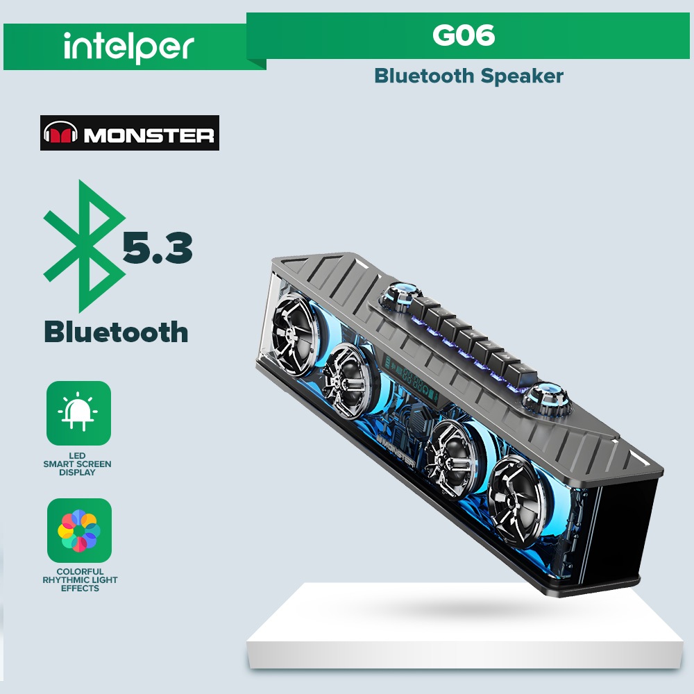 Intelper Monster G06 Wireless Speaker 360° Stereo Bass 4 Visual ...