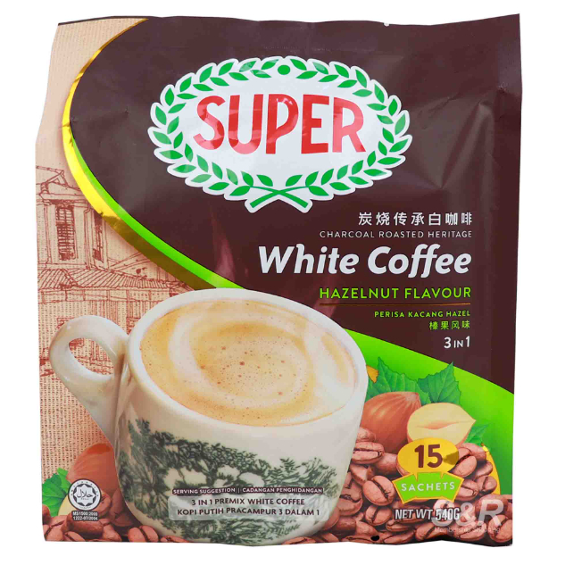 Super 3-in-1 Charcoal Roasted Heritage White Coffee Hazelnut Flavor 15 ...
