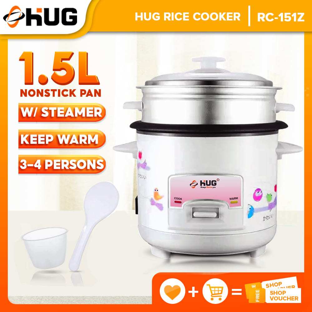 Hug 1.5 to 3 Liters Non-Stick Rice Cooker With Steamer | RC-151 ...