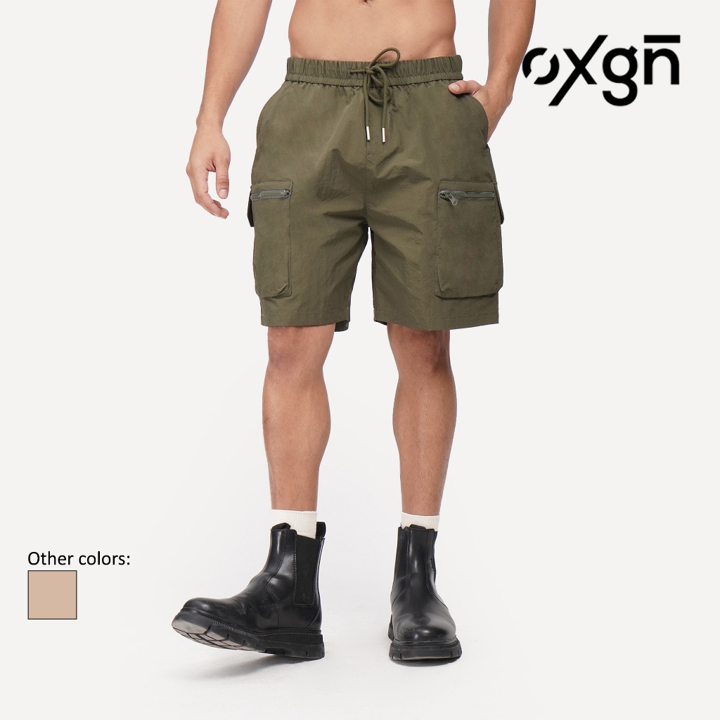 OXGN Nylon Cargo Shorts For Men (Green/Khaki) | Shopee Philippines