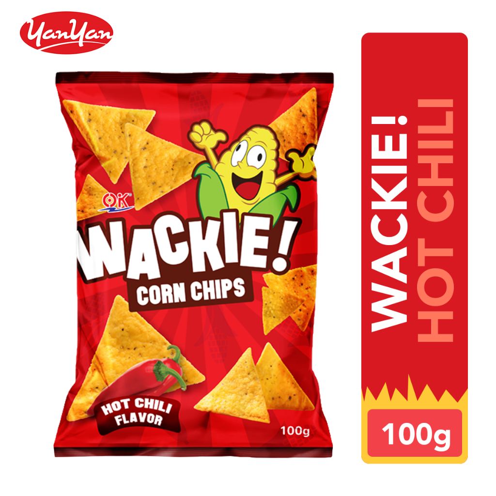 OK Wackie Corn Chips Hot Chili Flavor Snack (100g x 3) | Shopee Philippines
