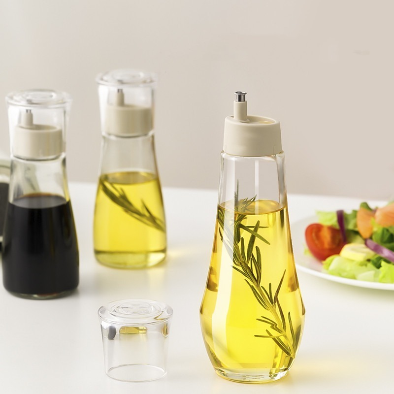 Glass Table Condiment Bottle 150mL 260mL Oil Pot Seasoning Dispenser ...