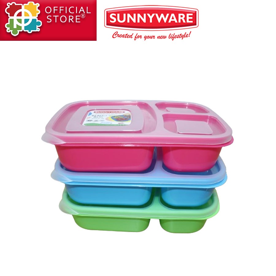 Sunnyware Bento Box w/ 3 Dividers Stock No.519 | Shopee Philippines