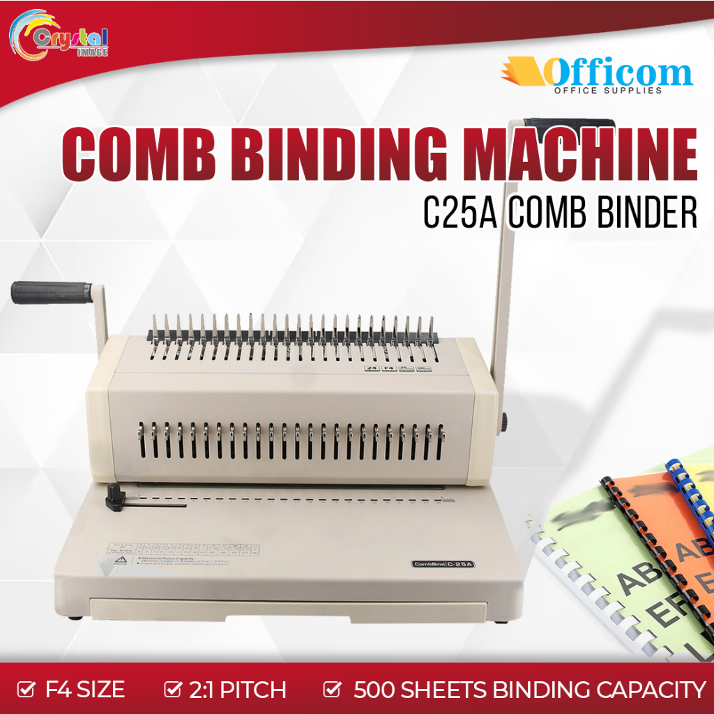 Officom Plastic Comb Ring Binding Machine F4 Size (Legal) Punch and ...