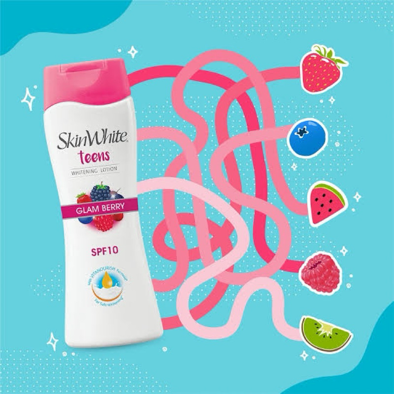 SkinWhite Teens Whitening Lotion, Glam Berry - 100ml | Shopee Philippines