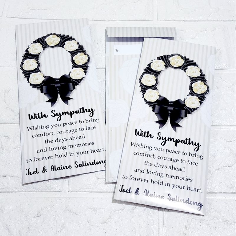 Personalized Condolence/Sympathy Check/Money Envelope | Shopee Philippines
