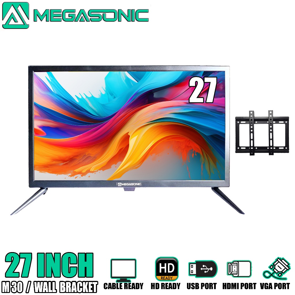 MEGASONIC M97-LED30 JMS-3027 27 inch Screen LED TV with Free Wall ...