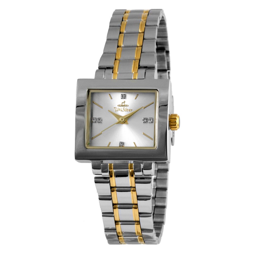 UniSilver TIME Women's Silver / Gold Analog Stainless steel watch ...