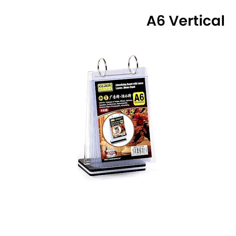 A4/A5/A6 Acrylic Flip Menu Holder Restaurant Display Stand with 6 ...