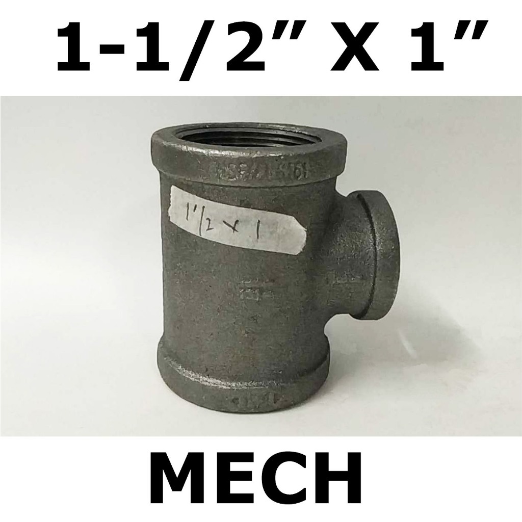 MECH BI TEE REDUCER 1-1/2" X 1" SCH40 150# BLACK IRON === 1-1/2" X 1 ...