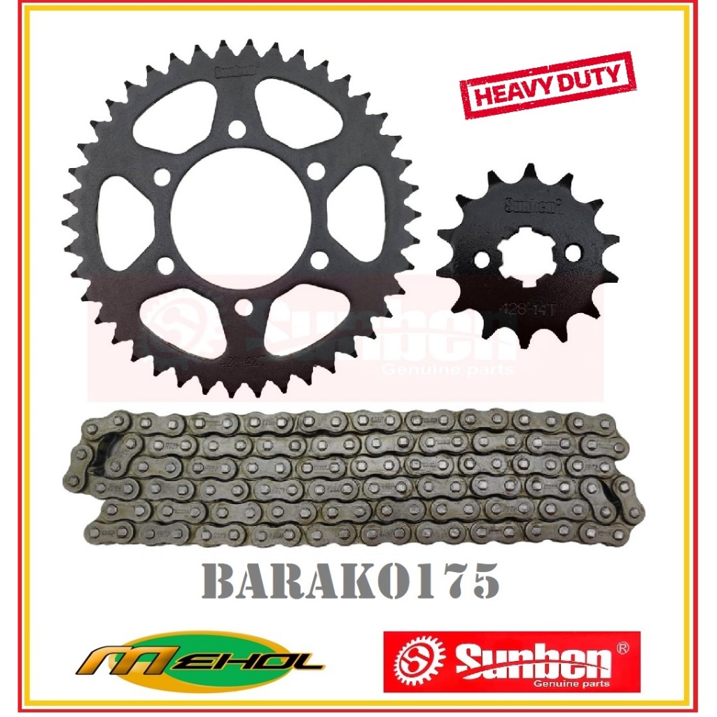 BARAKO175 CHAIN AND SPROCKET SET 51T 48T 45T 44T 42T (sunben/mehol ...