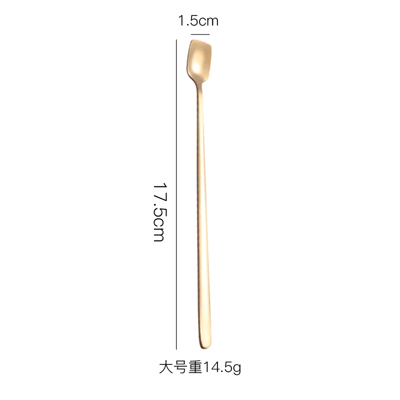 304 stainless steel square head spoon creative long handled bar ice ...