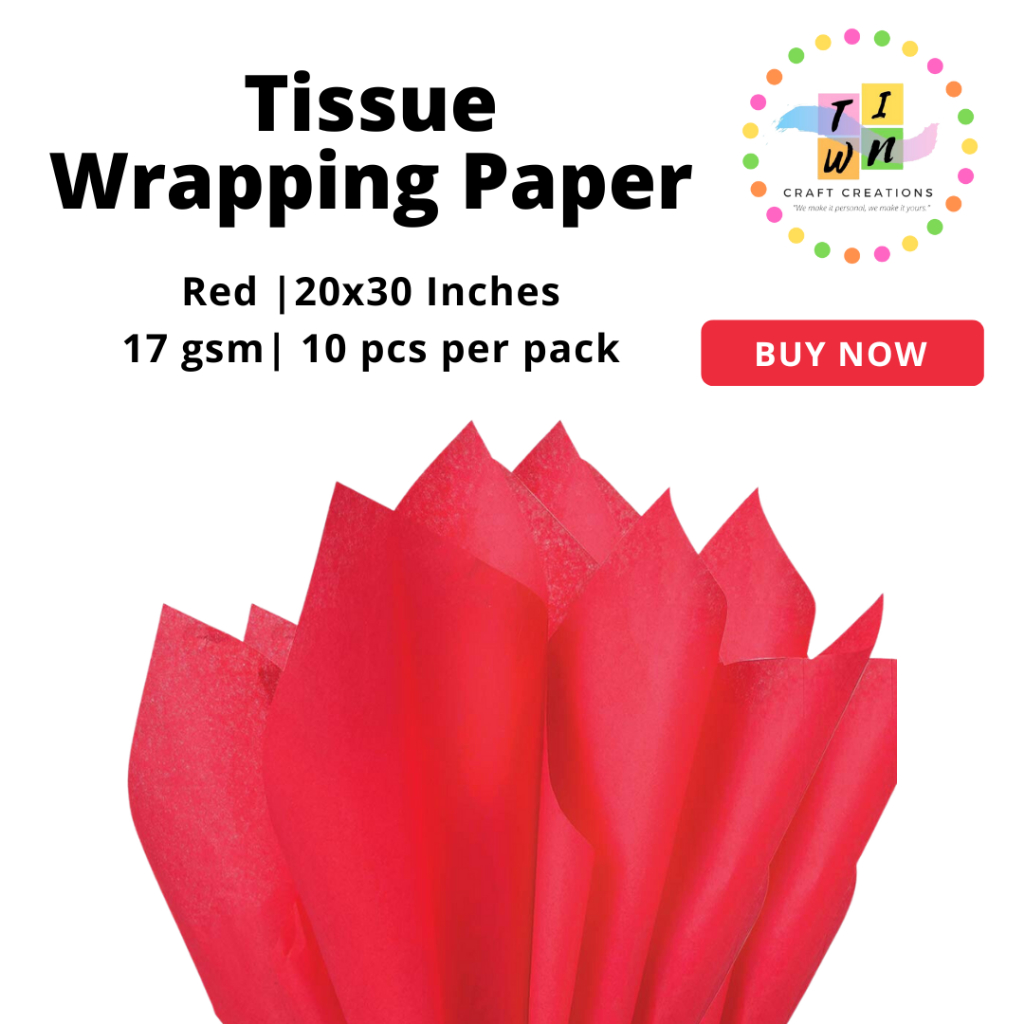 Red - Tissue Wrapping/ Gifting Paper - 20x30 Inches - 10 sheets ...