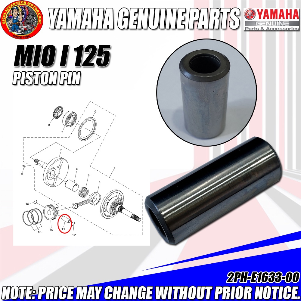 MIO I 125/ M3/ GRAVIS/ GEAR S/ SOUL i 125/ FAZZIO PISTON PIN (YGP ...