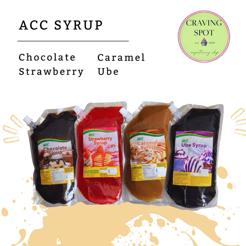 ACC Syrup |Chocolate|Strawberry|Ube|Caramel 1kg | Shopee Philippines