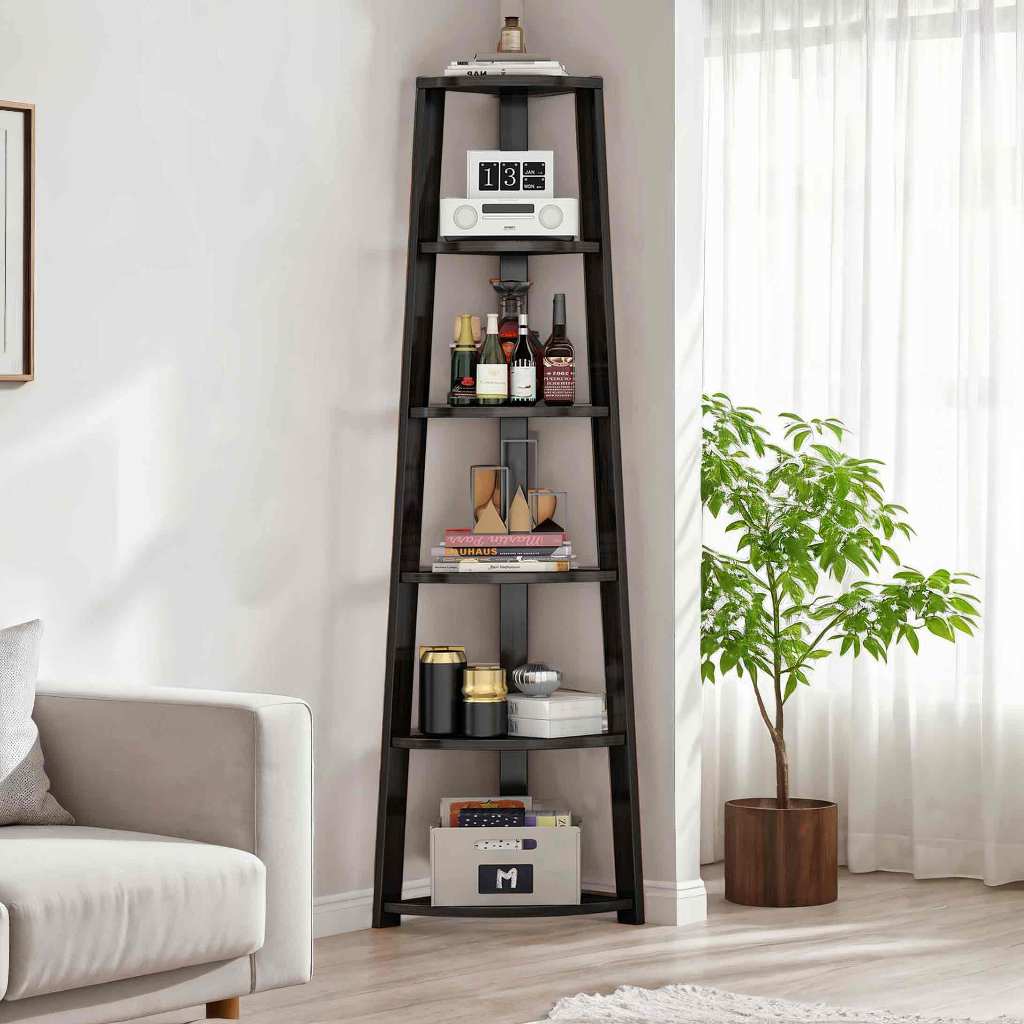 4/5/6 layer Solid Wood Corner rack Corner Shelf Flower Stand Bookshelf ...
