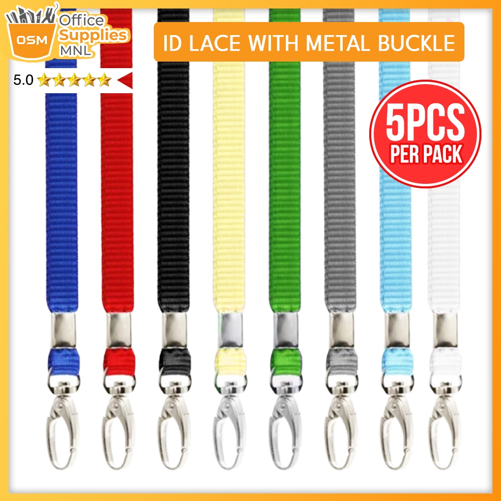 5pcs ID Lace Glossy with metal buckle ID Lace Plain Glossy ID Lace ...