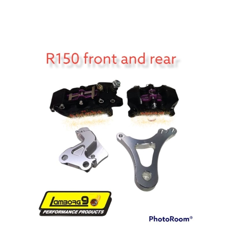 2 pot caliper R150 front set and rear set Thailand made (220mm rios ...