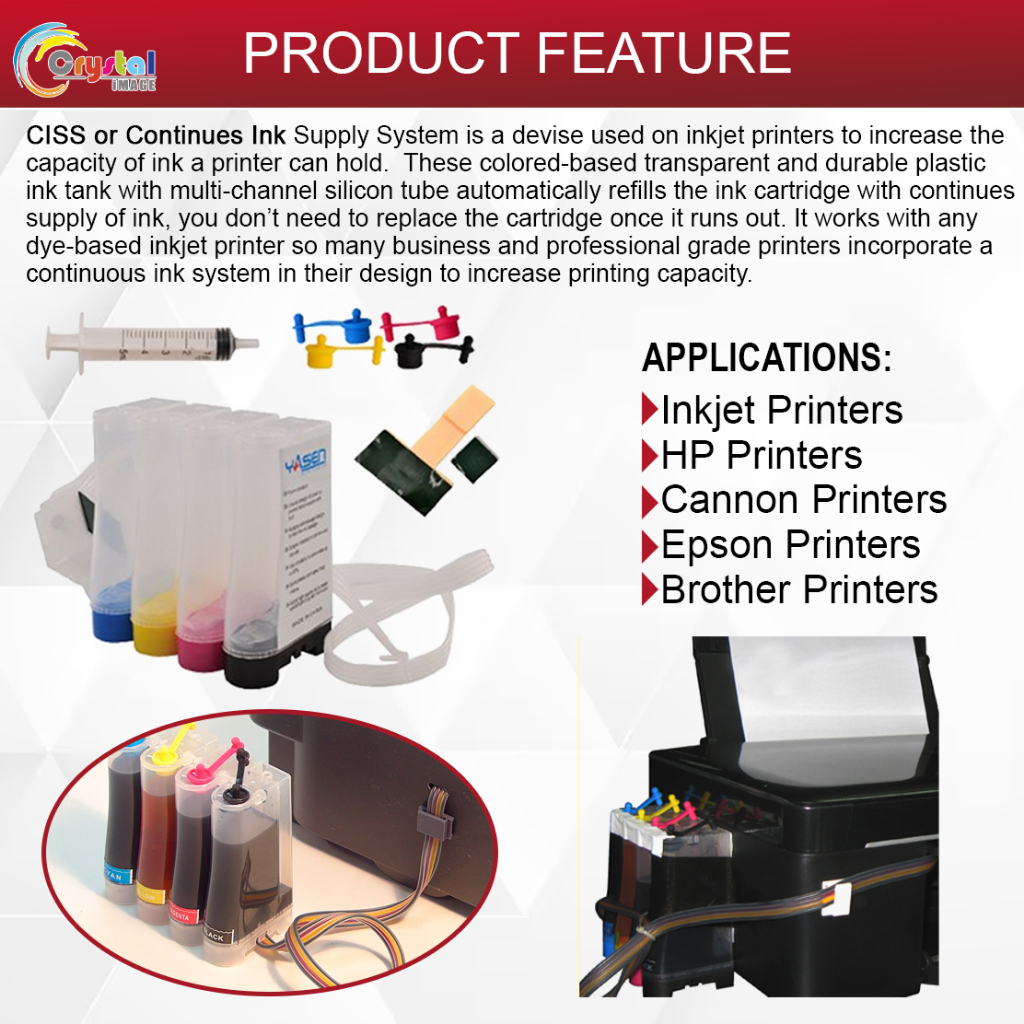 CISS Kit Empty Tank 4 Colors Replacement Ink Tank Universal CISS ...