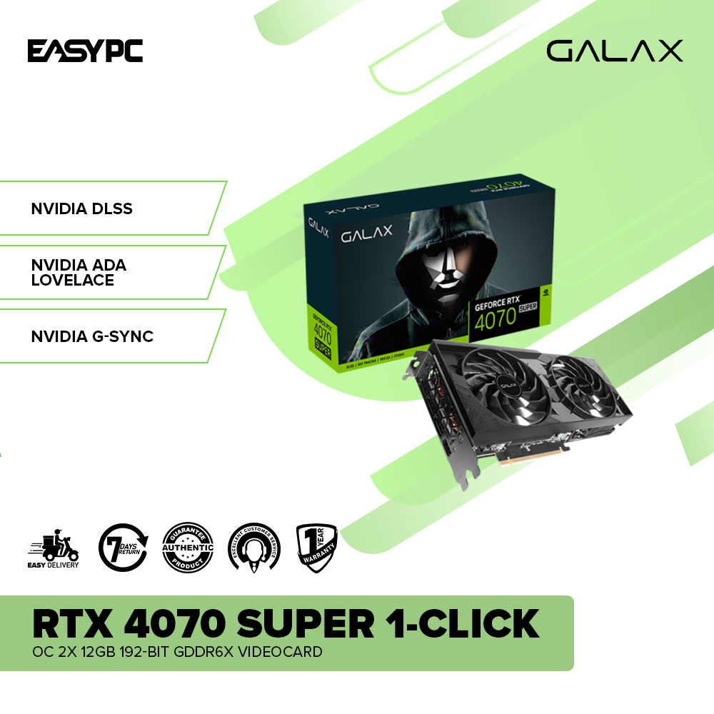 EasyPC| GALAX GeForce RTX 4070 Super 1-Click OC 2x 12GB 192-Bit GDDR6X ...