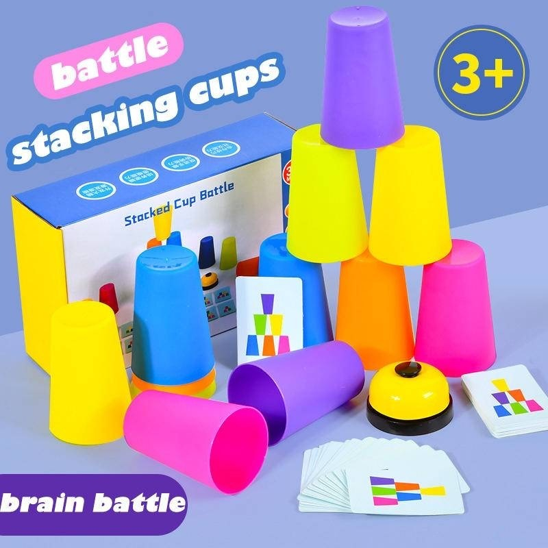 Stack Cup Game With Card Intellectual Enlightenment Color Cognition ...