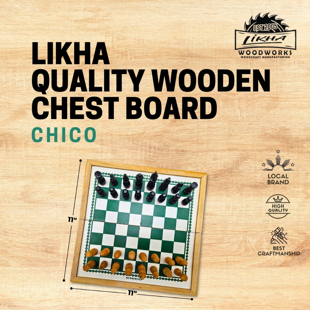 Likha Premium Folding Wooden Chess Board Chico Size Pieces Set Board ...