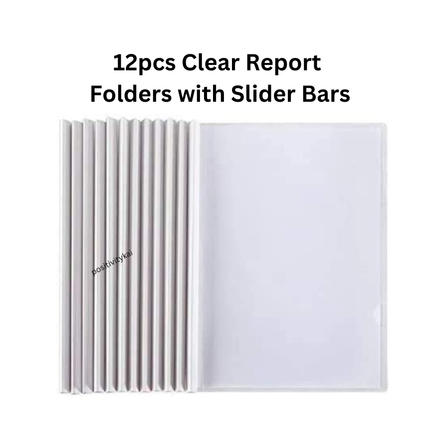 (Positivity) 12 pcs. Clear Transparent Sliding Folder for Short, A4 and ...