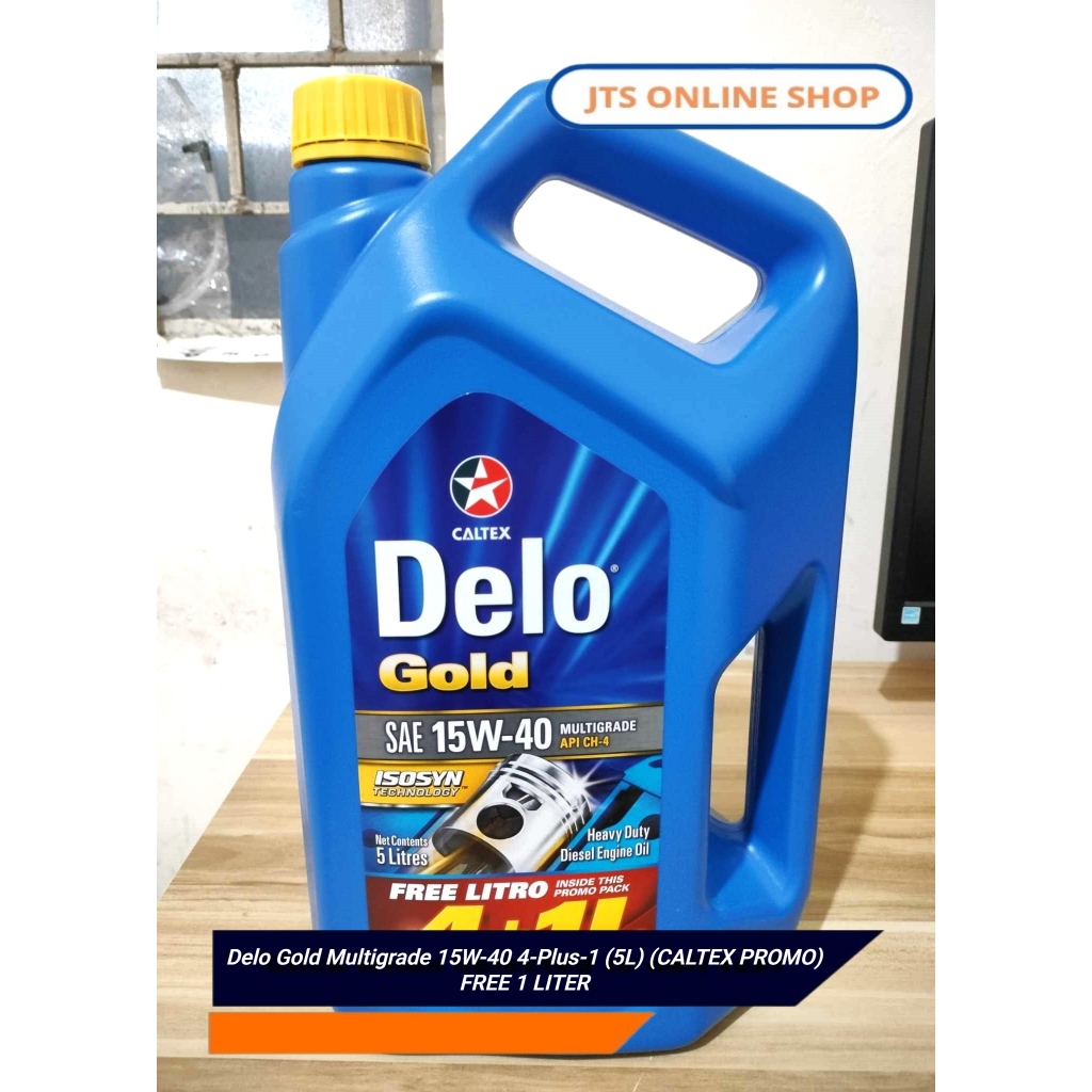 Delo Gold Multigrade 15W-40 4-Plus-1 (5L) (CALTEX PROMO) FREE 1 LITER ...