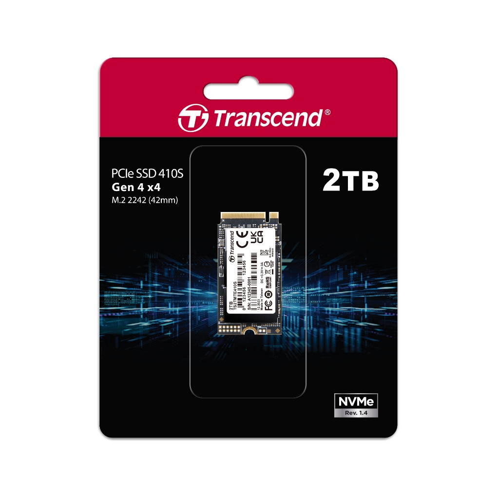 Transcend MTE410S 256G/512G/1T/2T M.2 2242 NVMe PCIe Gen4x4/R5000/W4300 ...