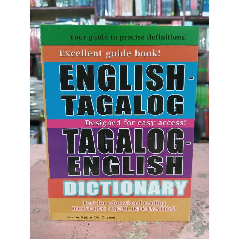 English -Tagalog Tagalog-English Dictionary by De Guzman | Shopee ...