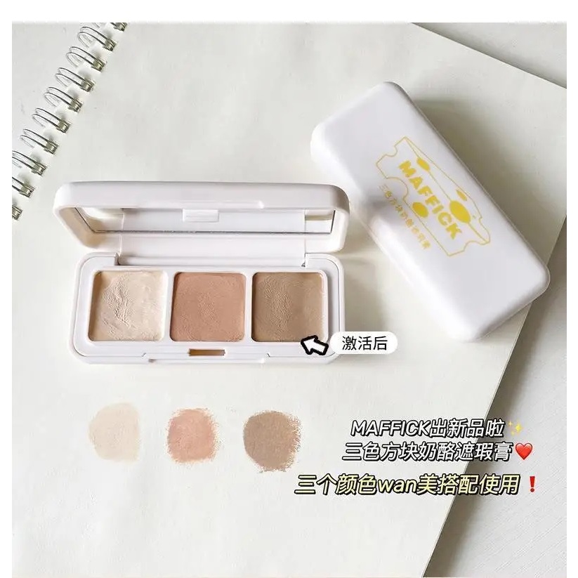 Sparkle Maffick Tri-colour Square Cheese Concealer Spot Pimple Marks ...