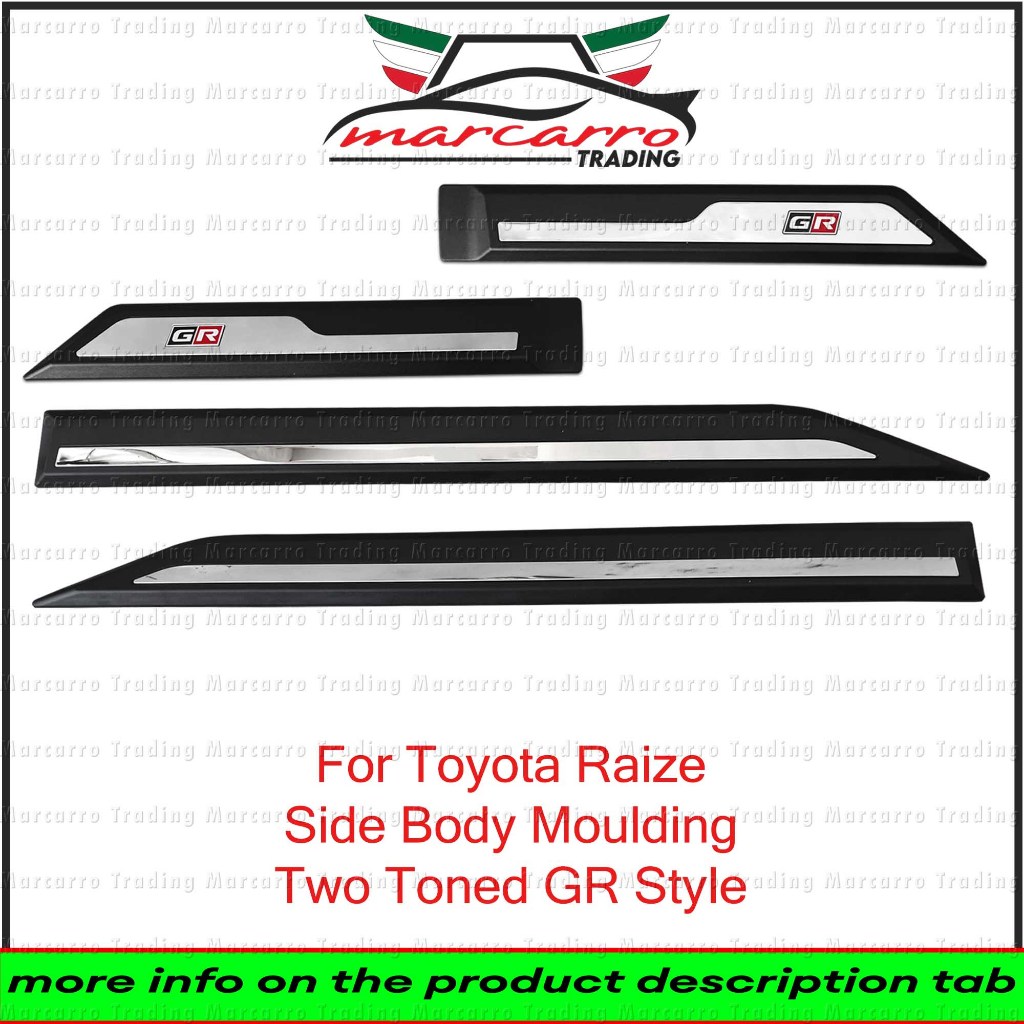 Toyota Raize 2019-2023 Two Toned GR Style Side body Moulding (Matte ...