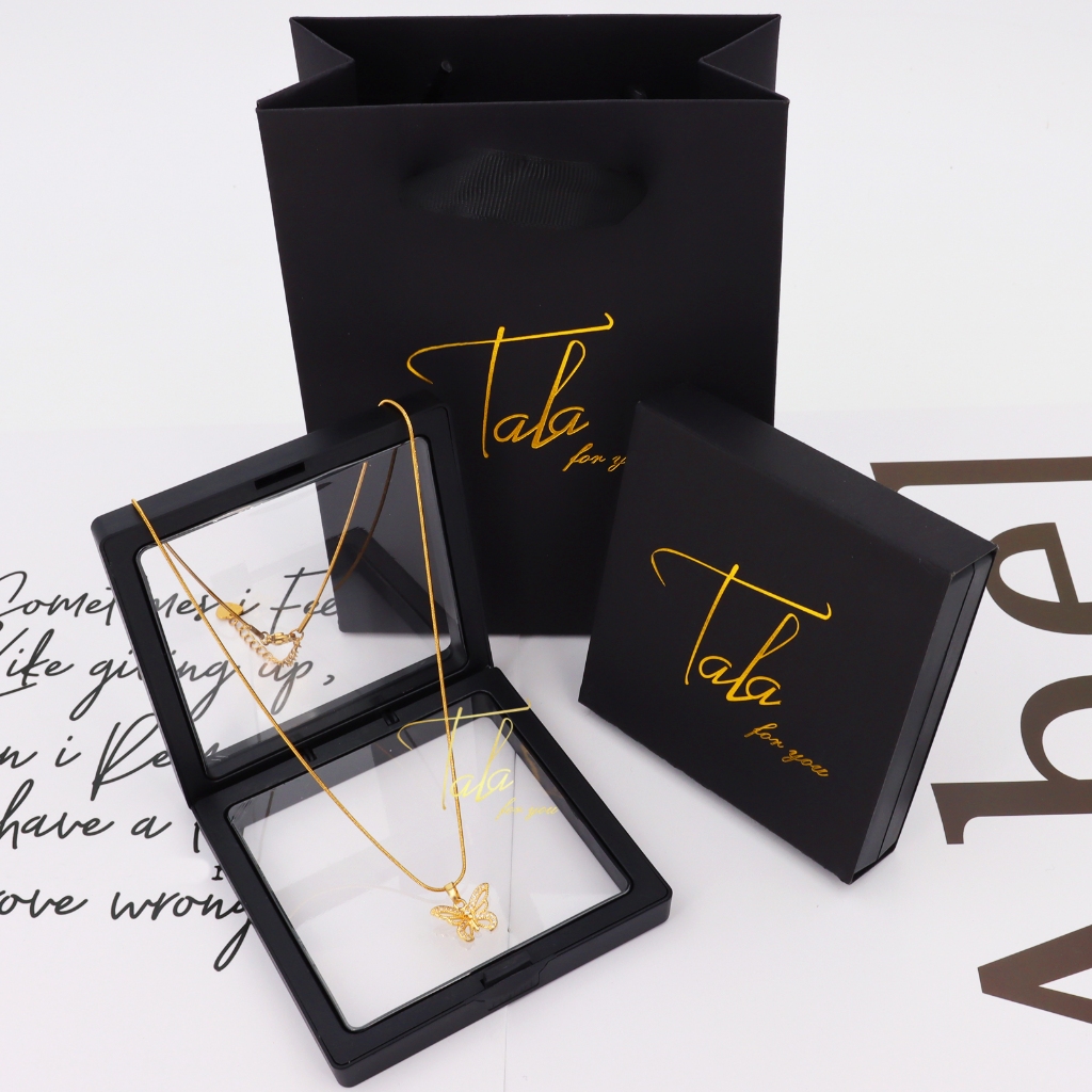 Tala for you Diamond 18K Gold Butterfly Necklace for Women With Premium ...