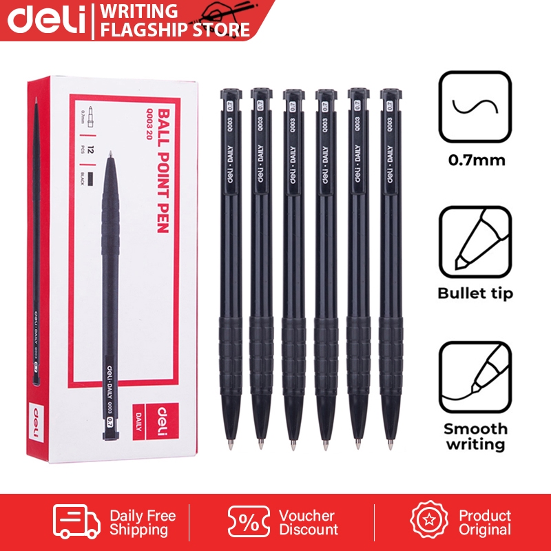 Deli Ballpoint Ballpen 12Pcs/Box 0.7mm Gel Pen Ink Signing Pen ...