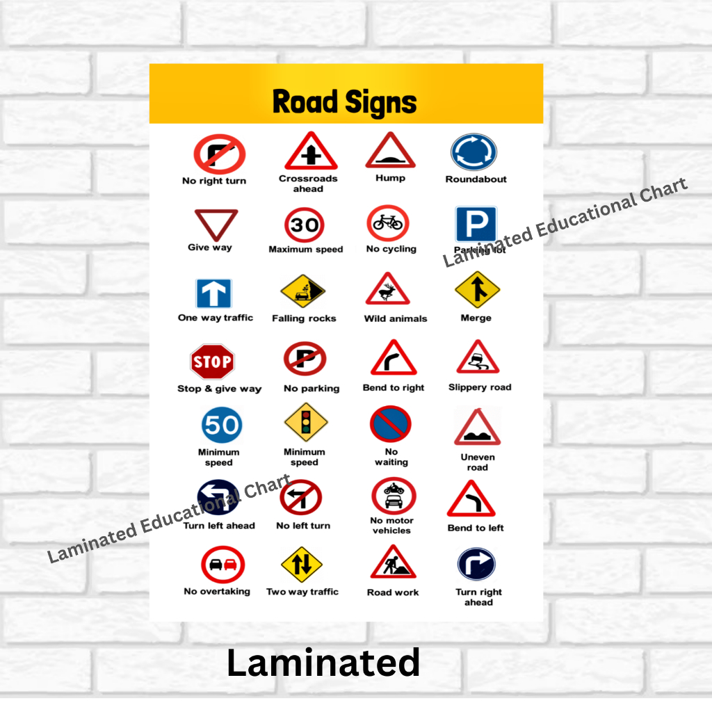 Laminated Road Signs, Traffic Signs, Traffic Safety, Road Safety Charts ...