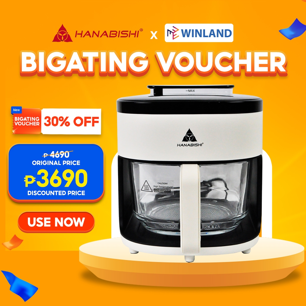 Hanabishi by Winland 4.2 Liters Glass Air Fryer With Steam Function ...