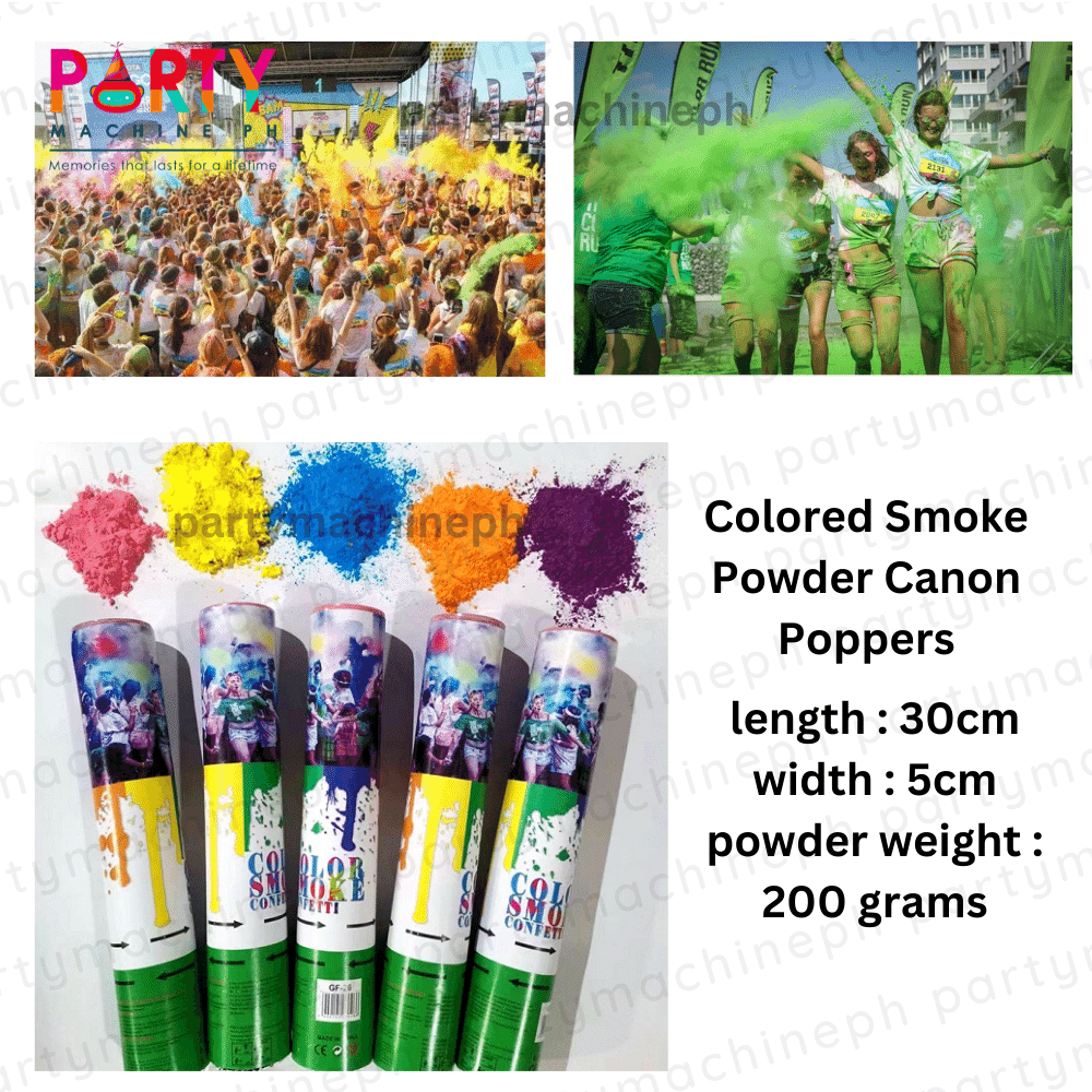NO STAIN Color Smoke Poppers / NON Toxic Color Smoke Confetti Poppers ...