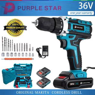 48Vf Cordless Drill Electric Hammer Impact 2 Battery With Case ...