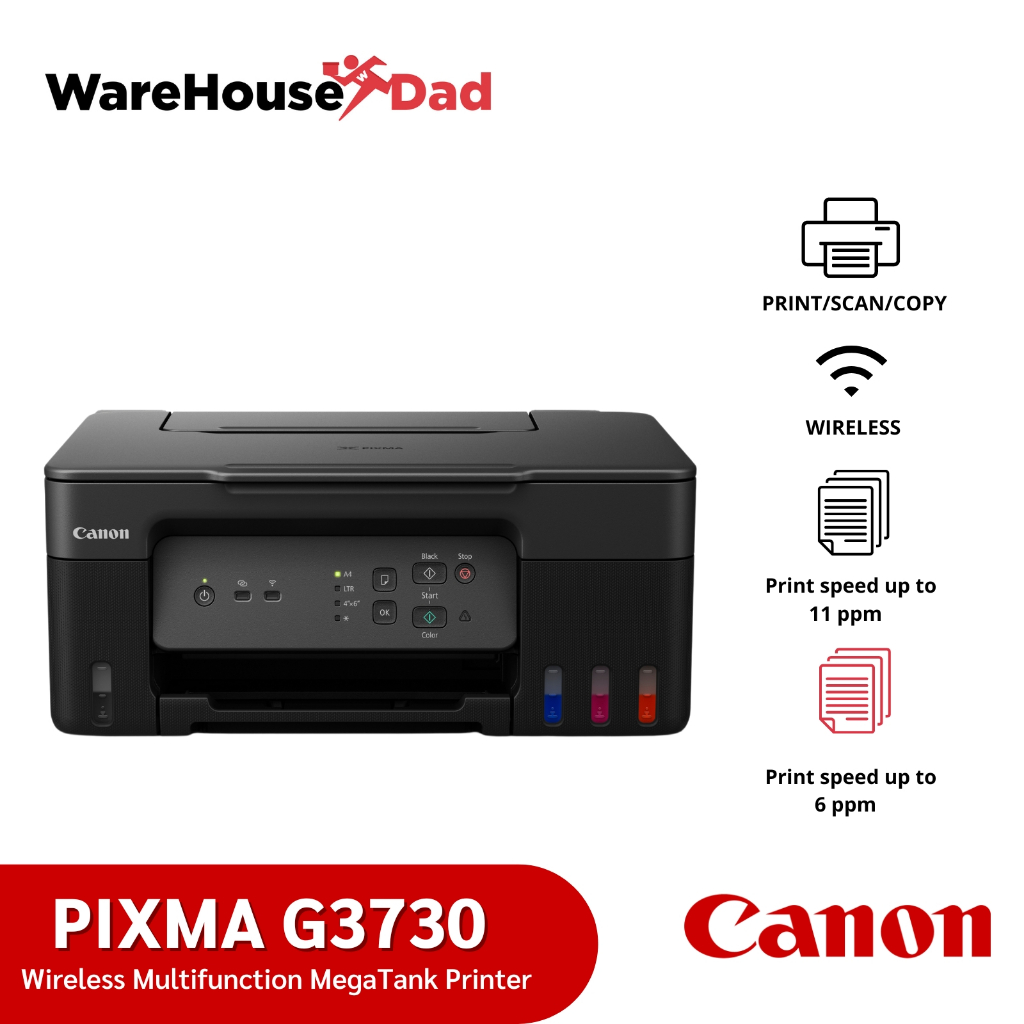 Canon PIXMA G3730 Wireless Multifunction MegaTank Printer with Low-cost ...