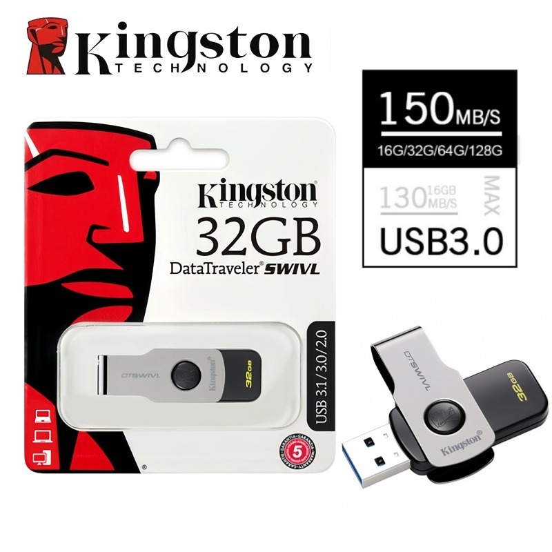Kingston Flash Drive USB3.0 16GB 32GB 64GB 128GB Large Capacity rotates ...