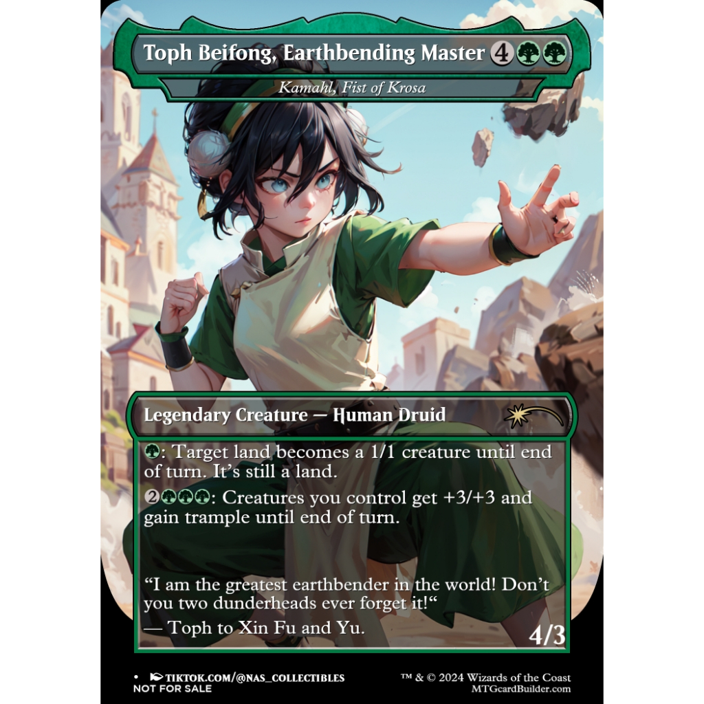 Toph Earthbender ALT Custom MTG Token Foil, Glossy, 3D, Glossy, Stained Glass, Rainbow Proxy ...