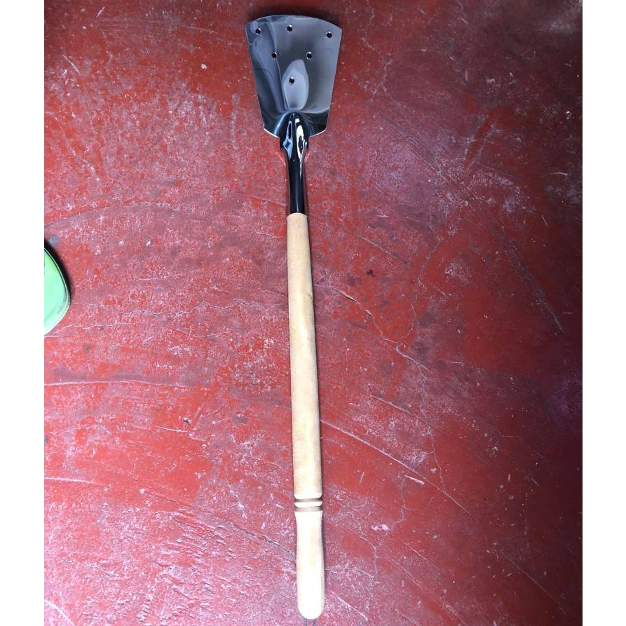 EXTRA LARGE LADDLE/SANDOK STAINLESS WITH HARD WOOD QUALITY HANDLE Pang ...