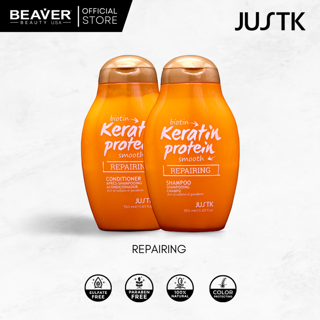 Just K Keratin Protein Repairing Shampoo and Conditioner Set 350ml ...