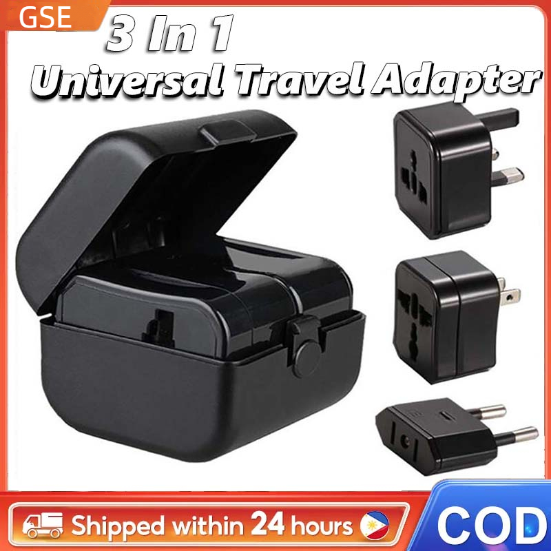 3 In 1 Universal Adaptor Global Travel Conversion 3 Sockets Converter ...